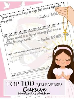 Top 100 Bible Verses Cursive Handwriting Workbook : Learning Cursive ...