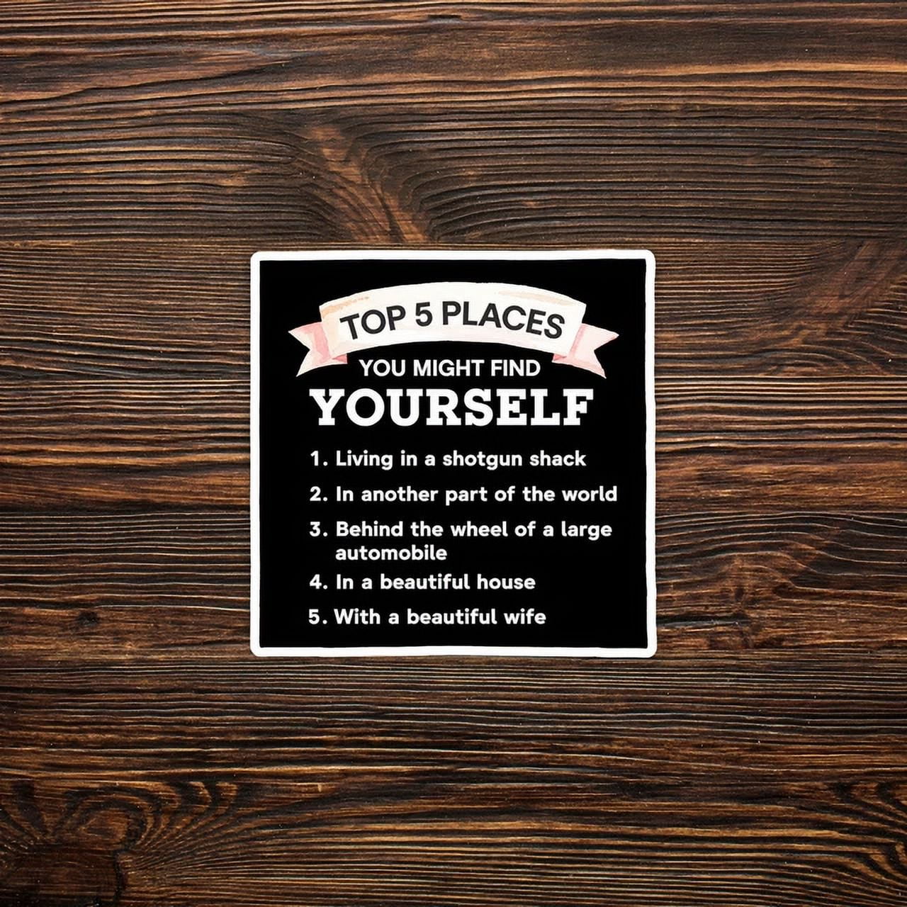 Top 5 Places You Might Find Yourself - Vinyl Sticker Decalphone Decal ...