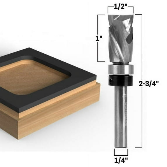 Top Bearing Ultra-Performance Compression Flush Trim Router Bit - 1/4 ...