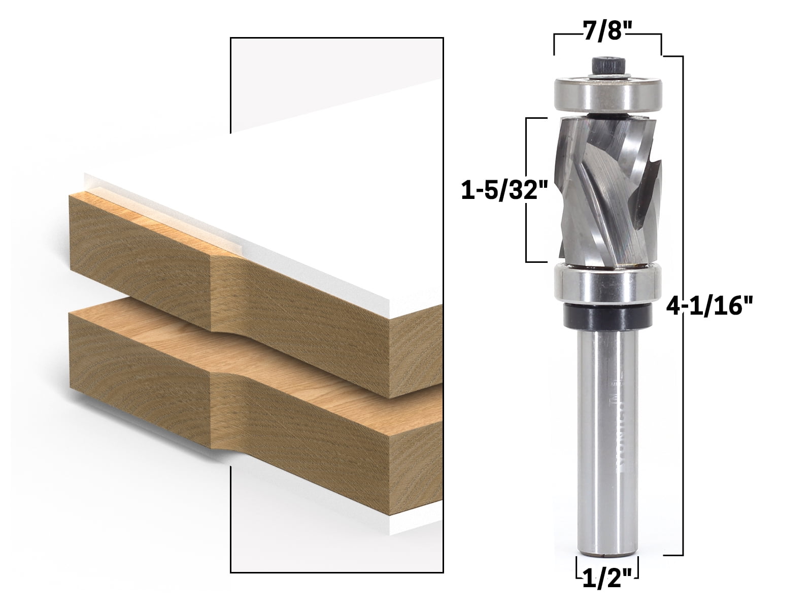 Top & Bottom Bearing Ultra-Performance Compression Flush Trim Router ...