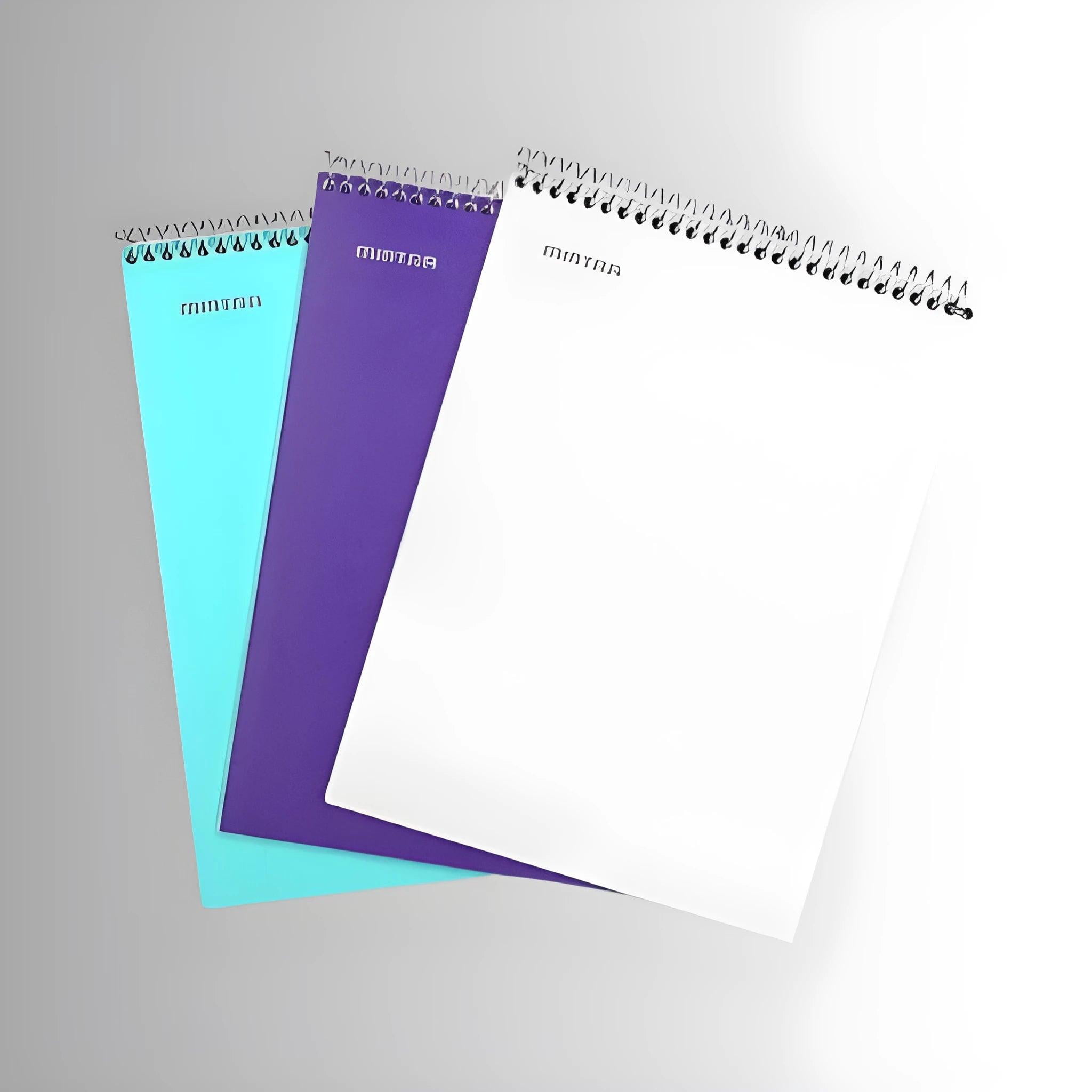 Mintra Premium Top Bound 3pack Spiral Notebooks, College Ruled, Colors ...