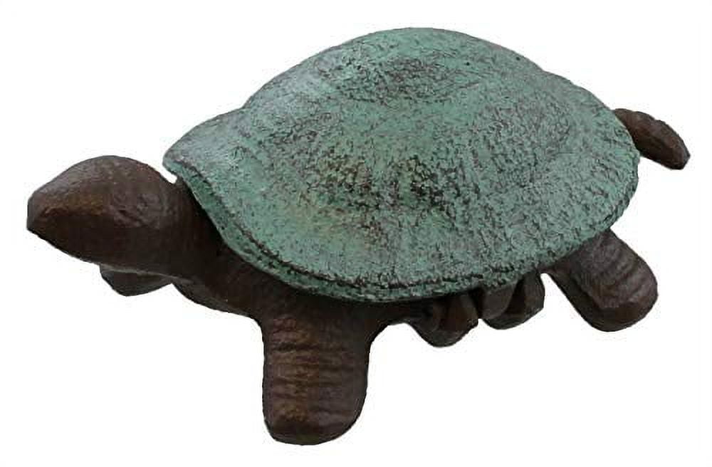 Top Brass Turtle Key Hider Figurine - Cast Iron Garden Statue with ...