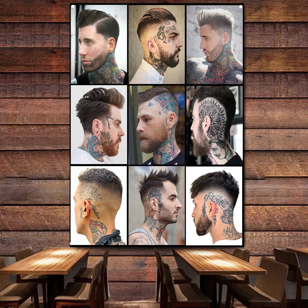 Top Business Hairstyles for Men Retro Barber Shop Advertisement Plaque ...
