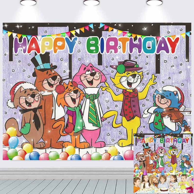 Top Cat Backdrop Banner Party Supplies Poster Movie Theme Background ...