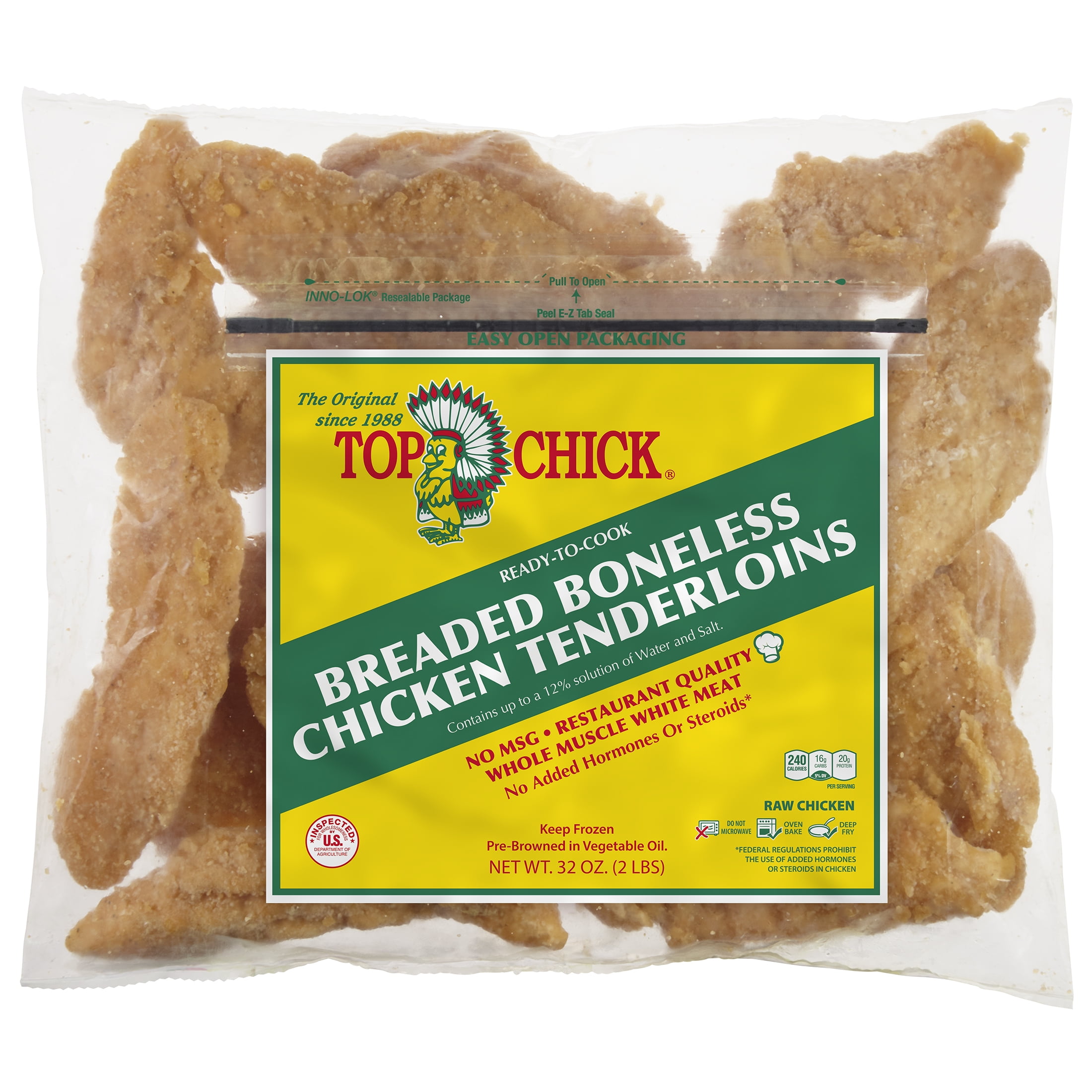 Top Chick Breaded Chicken Tenderloins, 20g Protein per 2 Piece Serving ...