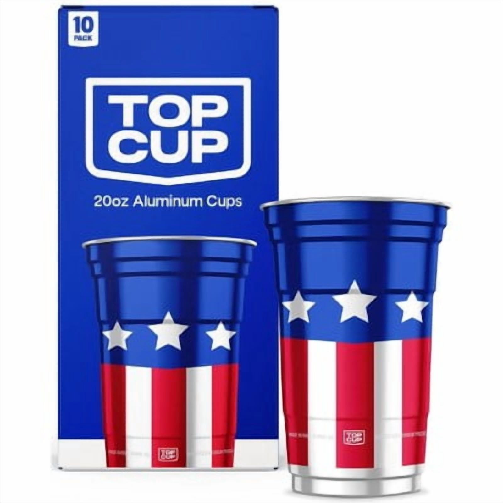 Top Cup Seasonal Aluminum Cups - 20oz/10ct: Aluminum, Brushed Silver ...