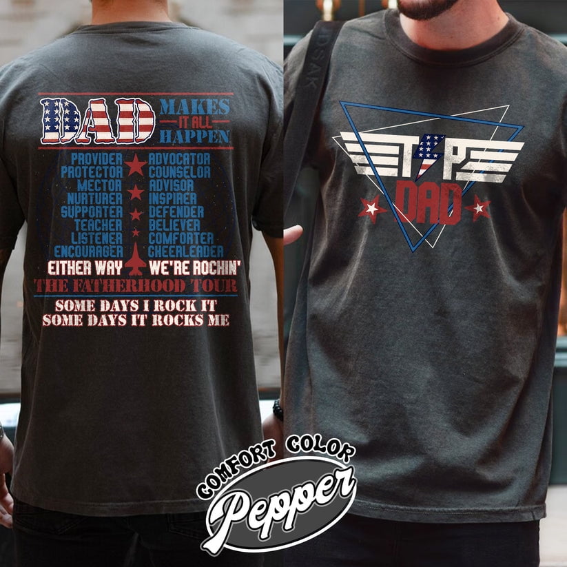 Top Dad Comfort Colors Shirt, Father's Day Shirt, America Top Dad ...