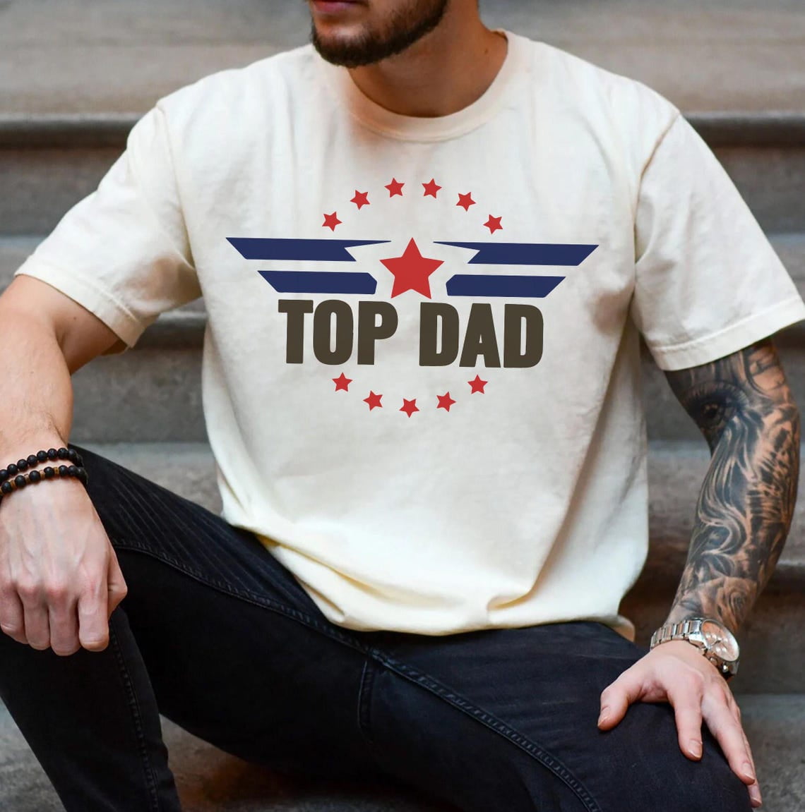 Top Dad T-Shirt Maverick Style Top Dad Shirt Gift For Father'S Birthday ...