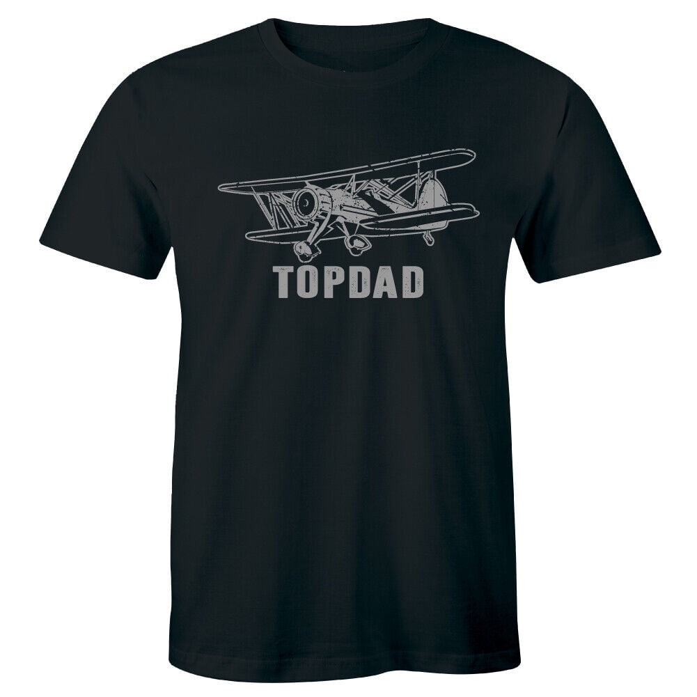 Top Dad with Vintage Airplane T-Shirt for Men Plane Pilot Gift ...
