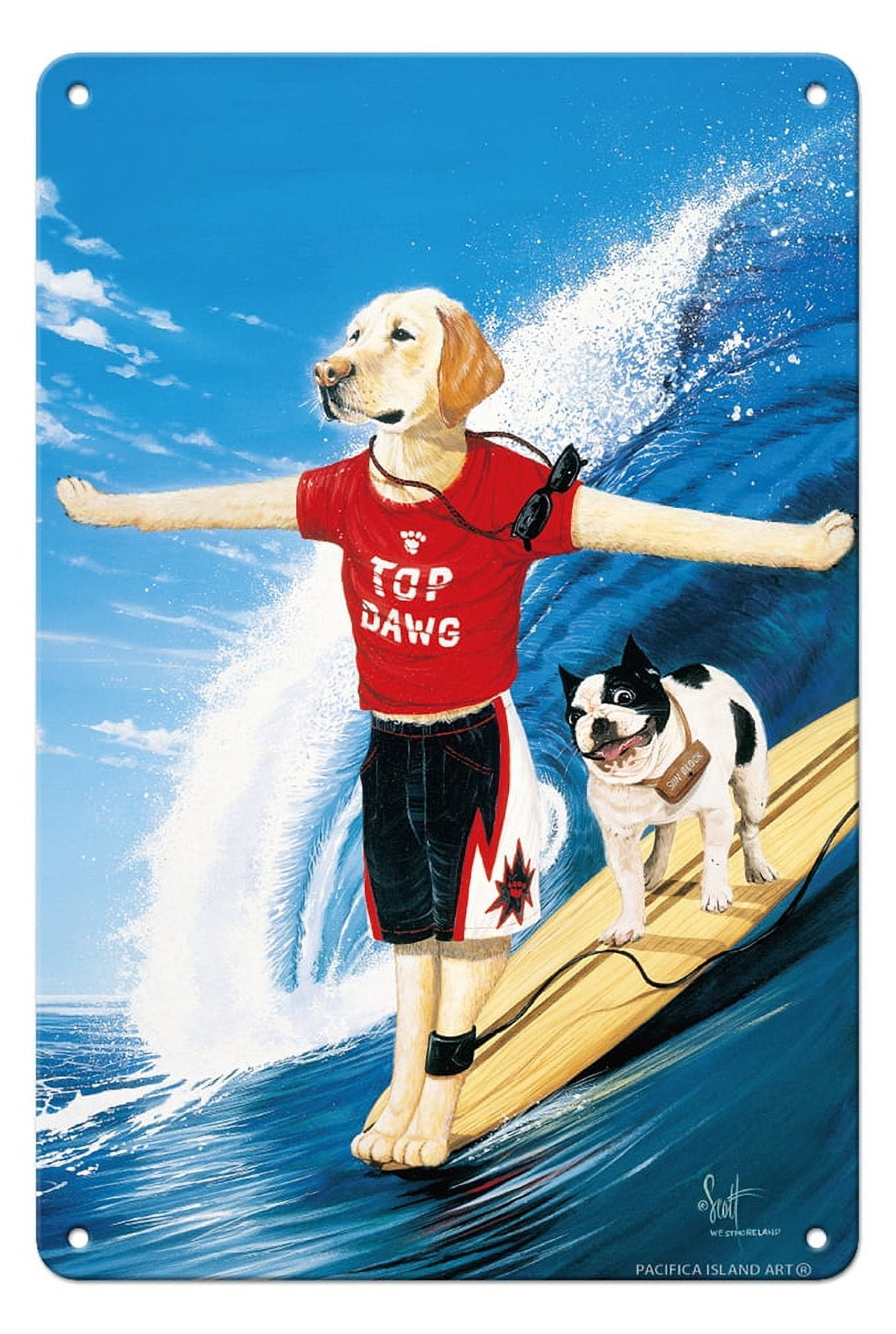 Top Dawg - Surf Dogs - From an Original Color Painting by Scott ...