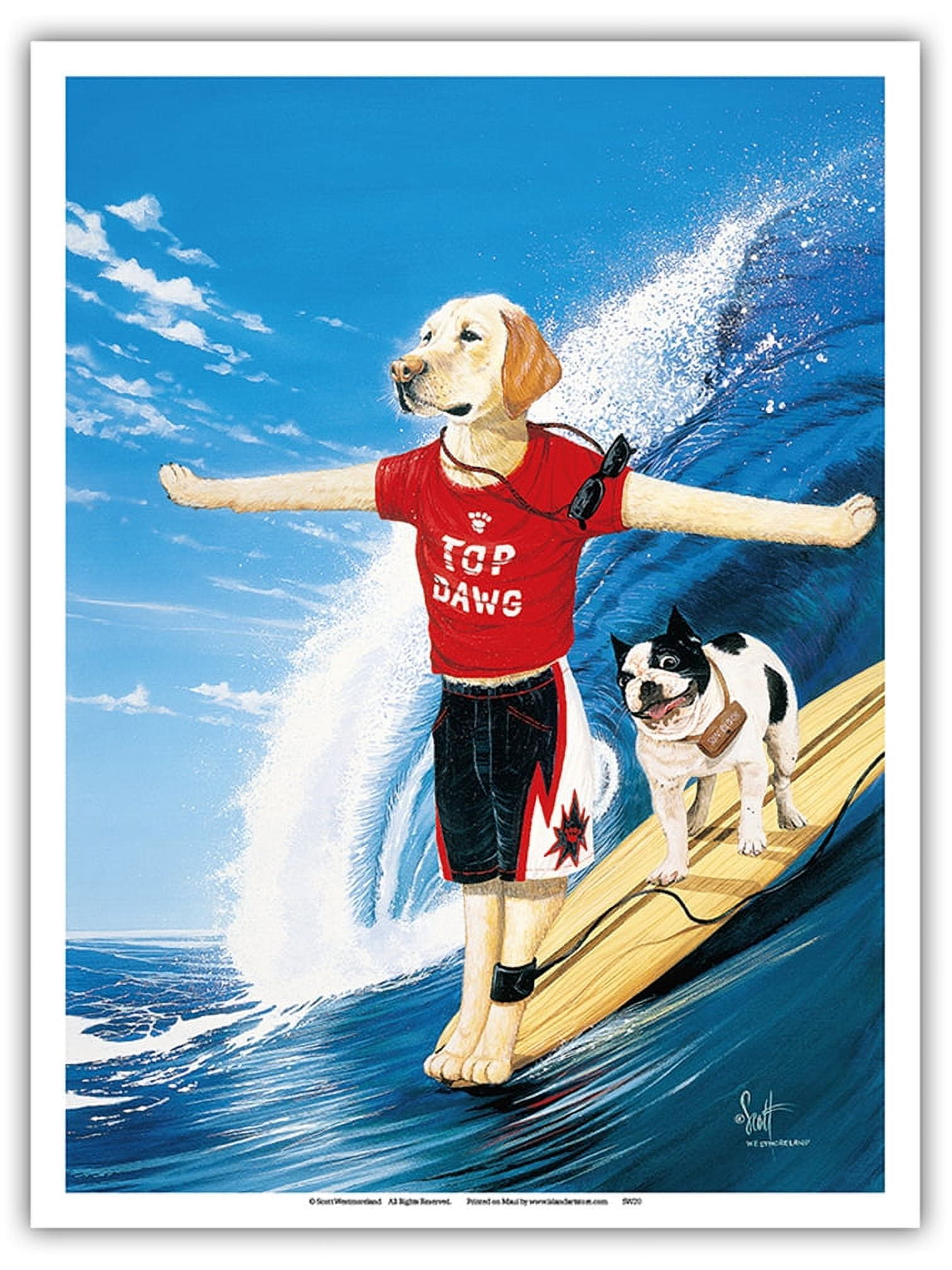Top Dawg - Surf Dogs - From an Original Color Painting by Scott ...