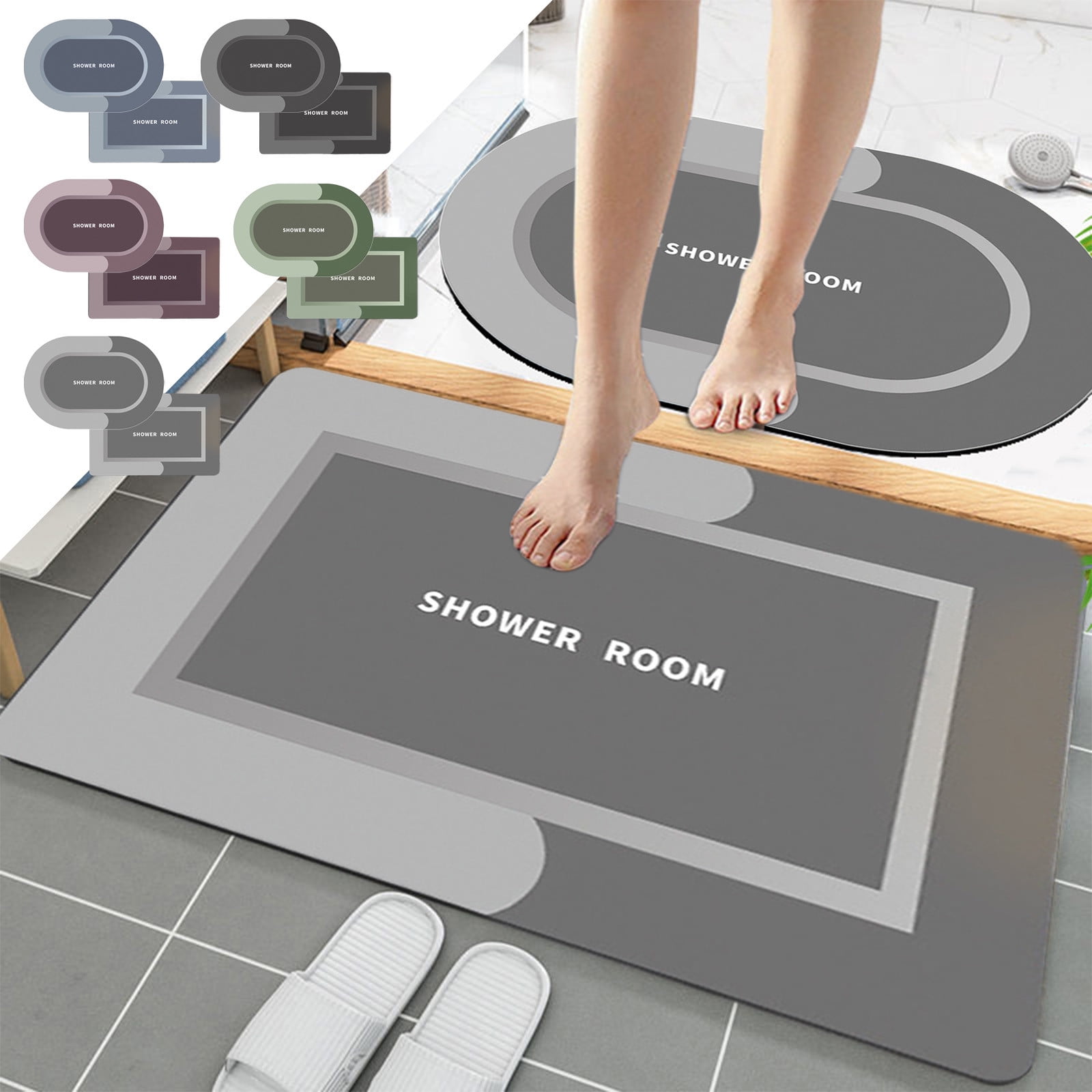 Top Deal, 2-Pack Bath Rug Set, Super Absorbent Non-Slip Bathroom Floor ...