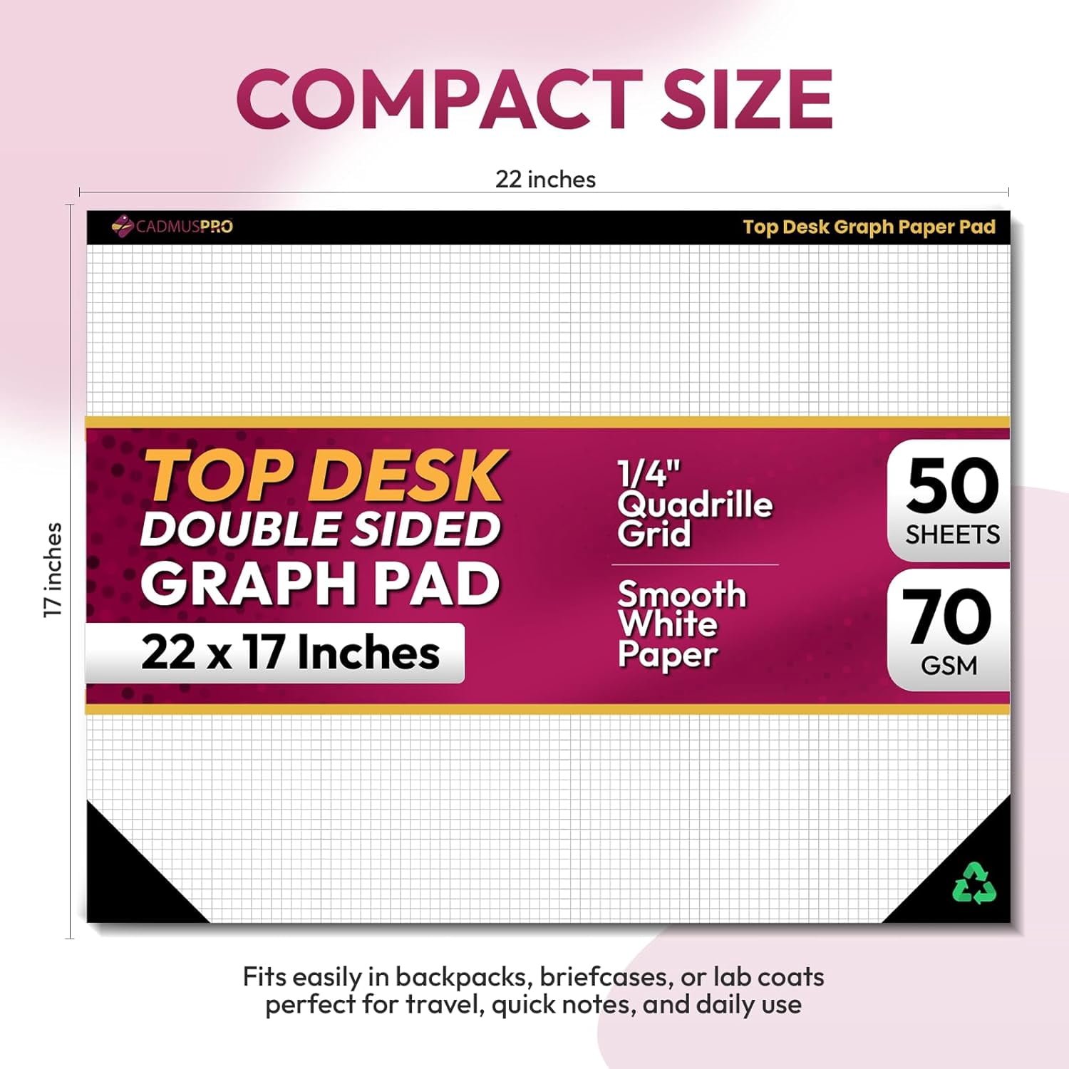 Top Desk Graph Paper Pad 22x17 Inch, 50 Sheets, Double-Sided, 70 GSM ...