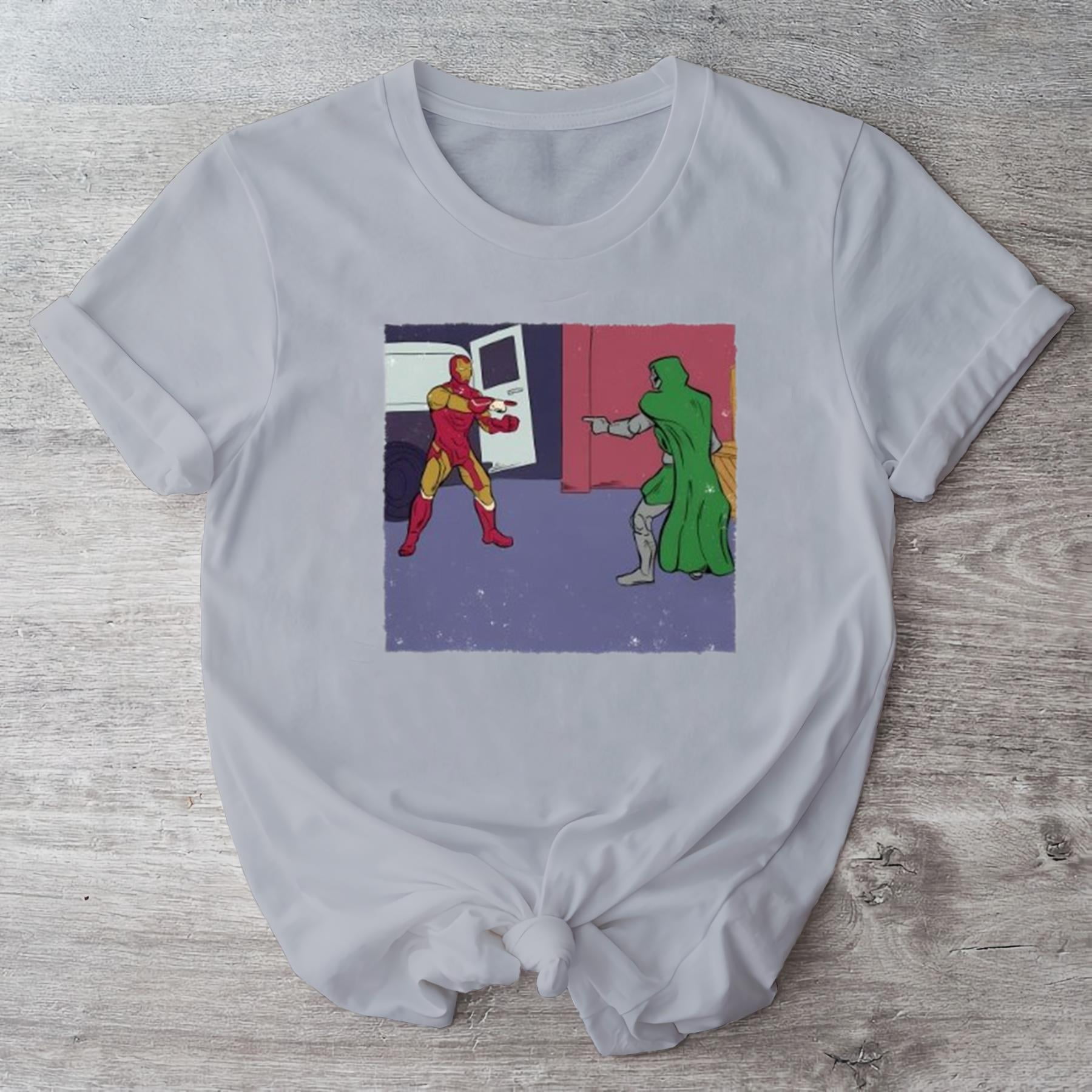 Top Doctor Doom And Iron Man Spider Man Pointing Meme T-Shirt - Walmart.com