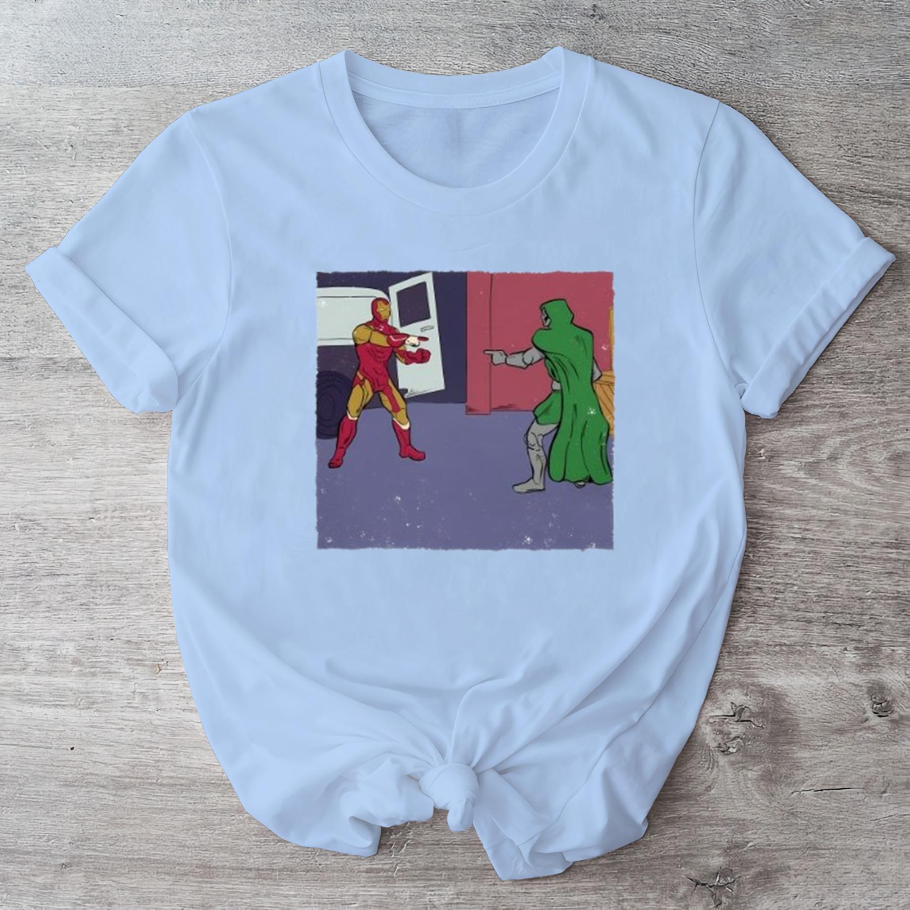 Top Doctor Doom And Iron Man Spider Man Pointing Meme T-Shirt - Walmart.com