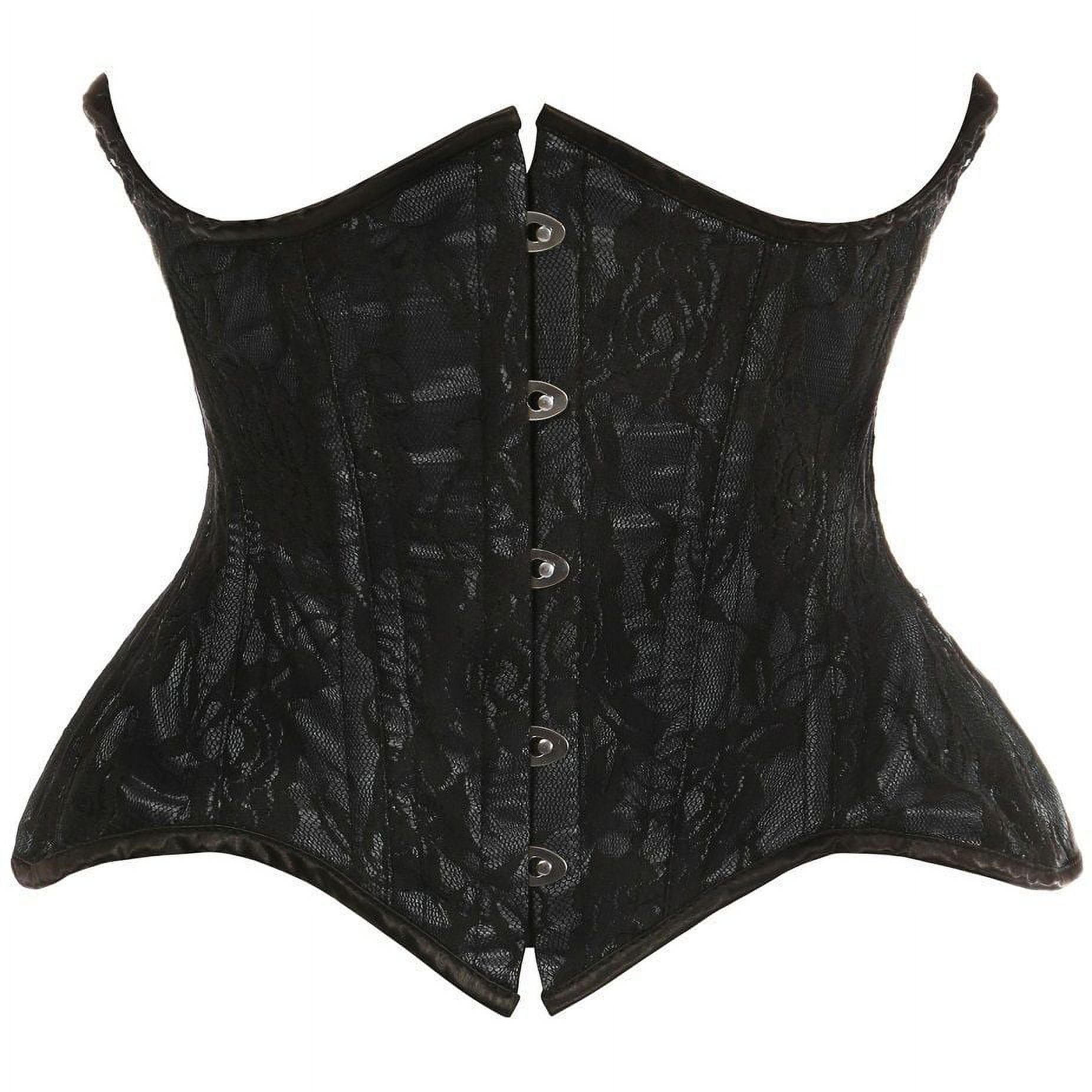 Top Drawer Black Lace Double Steel Boned Waist Cincher - Walmart.com