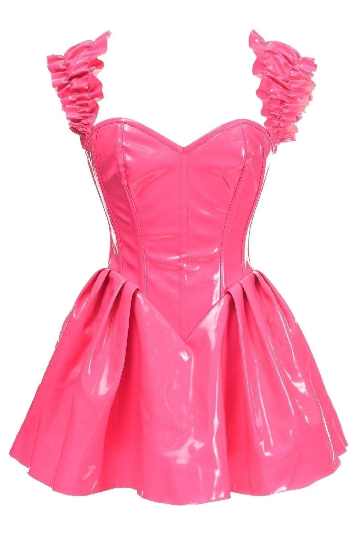 Top Drawer Steel Boned Hot Pink Patent PVC Vinyl Corset Dress - Walmart.com