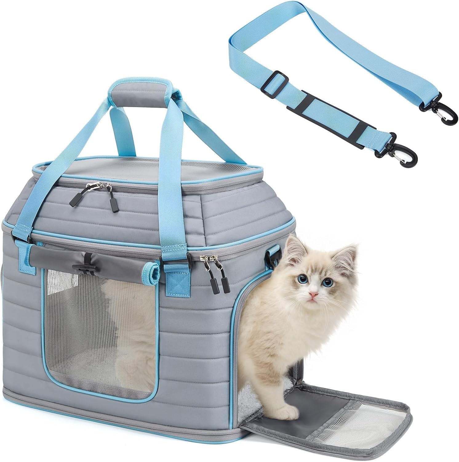 Top-Expandable Pet Carrier: Airline Approved Pet Travel Bag for Cats ...
