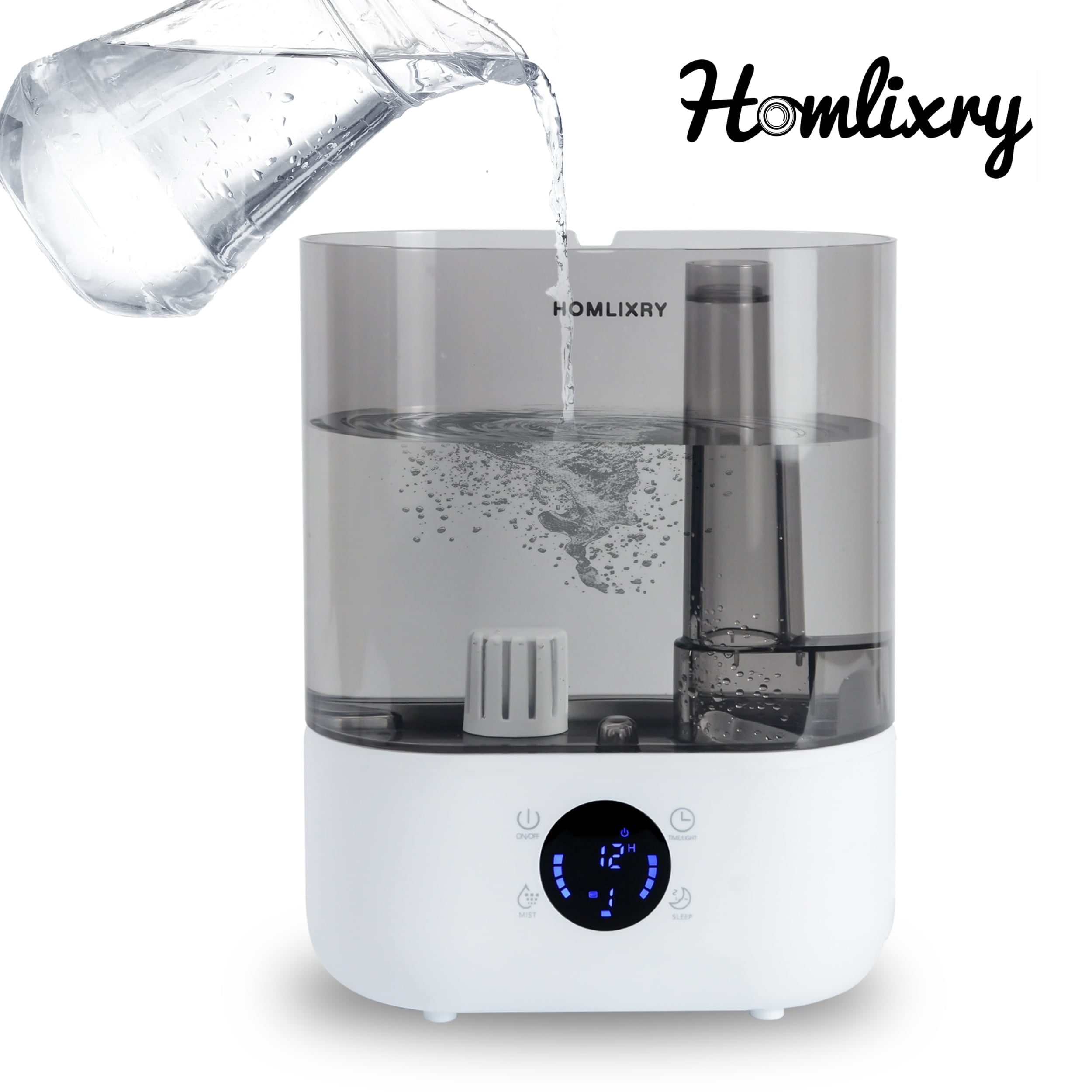 Top Fill Humidifier, 5L Large Capacity Homlixry Cool Mist Ultrasonic ...