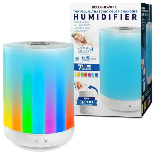 Top Fill Humidifier Ultrasonic Aroma Diffusing Color Changing ...