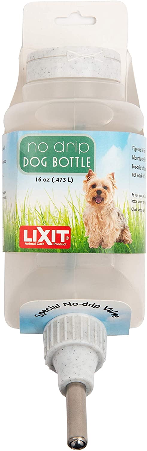 Top Fill NO-Drip Water Bottles for Dogs. (16 FL Oz (Pack of 1), White ...
