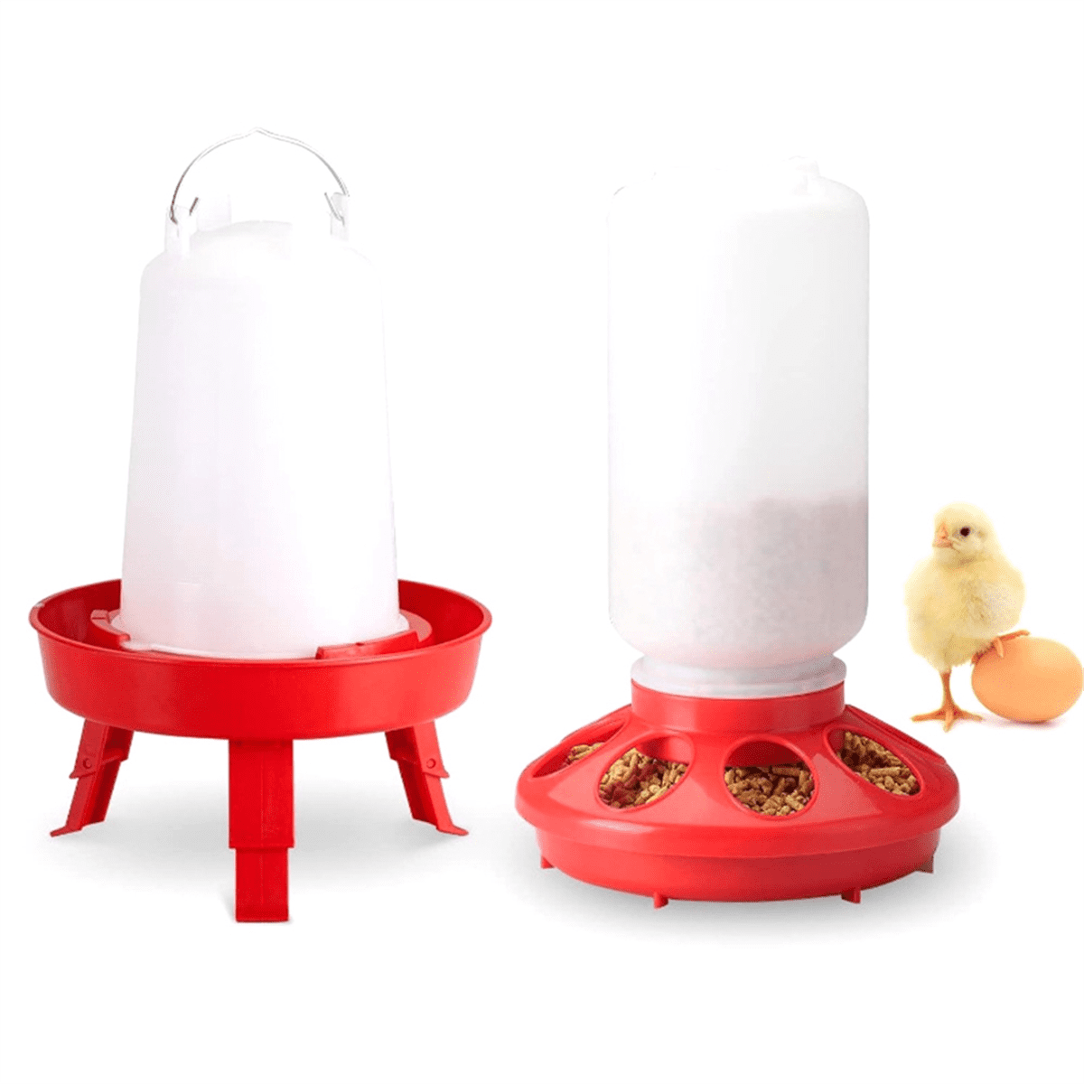 Top Filling Chick Feeder and Waterer Kit , with 3 Heights Adjustable ...