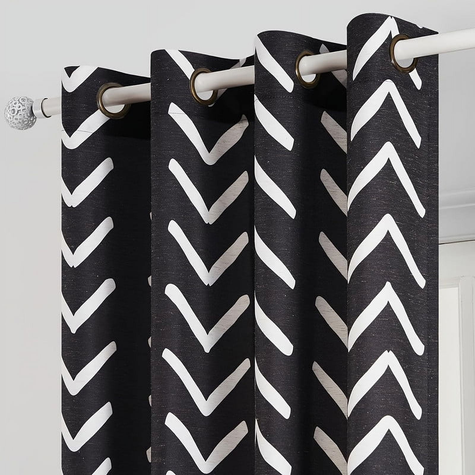 Top Finel 100% Blackout Linen Pleated Window Shades, Black 52" x 84 ...