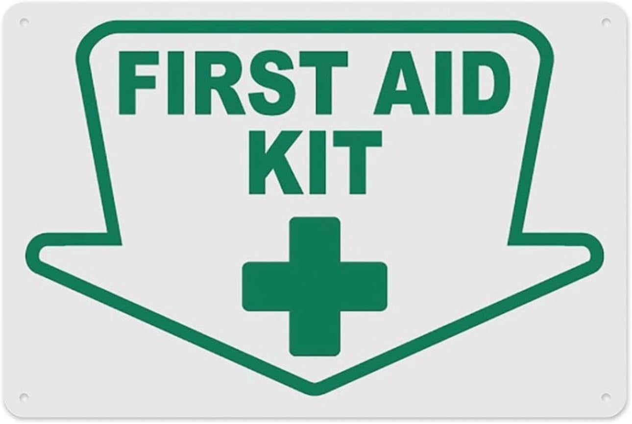 Top First Aid Kit Aluminum Tin Warning Sign 8"x12", Durable UV ...