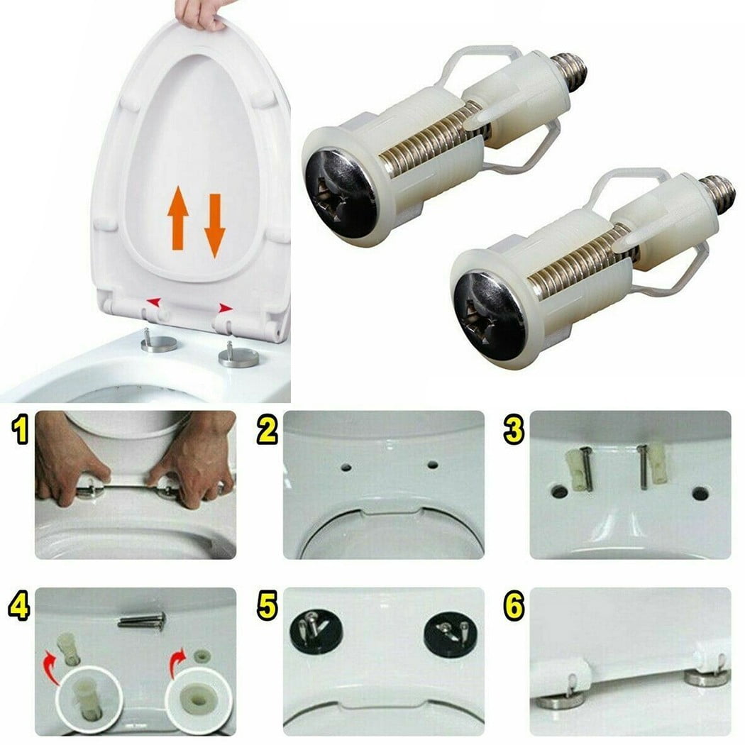 Top Fix Toilet Seat Screws Nut Cover Lid Pan WC Blind Hole Fitting ...