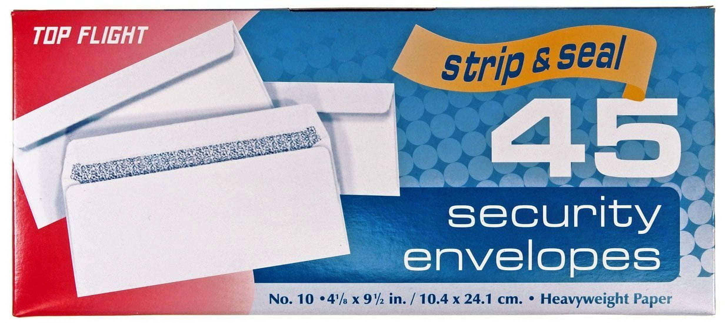 Top Flight #10 Security Envelopes Strip and Seal Closure 4 1/8 x 9 1/2 ...