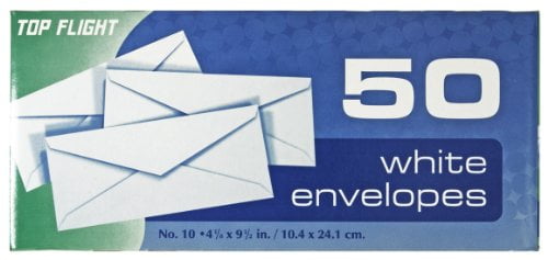 Top Flight #10 White Envelopes (Pack of 5) - Walmart.com