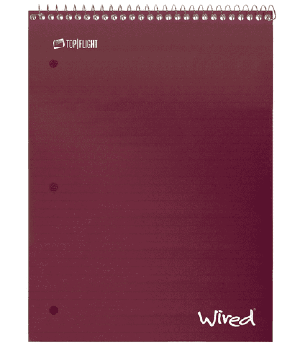 Top Flight 8.5-inch x 11.5-inch Top Wire Notebook Color May Vary (Pack ...