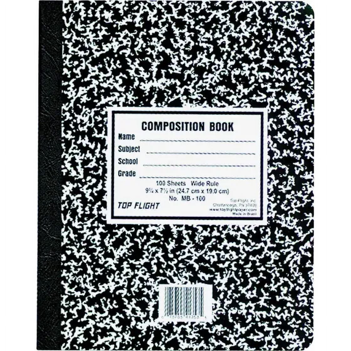 Top Flight 4511923 Mb100 Series Marbled Composition Book, 100-Sheet ...