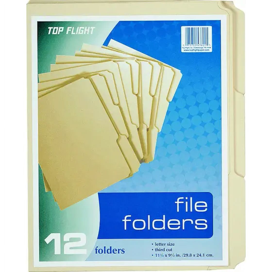 Top Flight 4611415 File Folder, 12 By 9-1/2 in Sheet, 12 Sheet, Plain ...