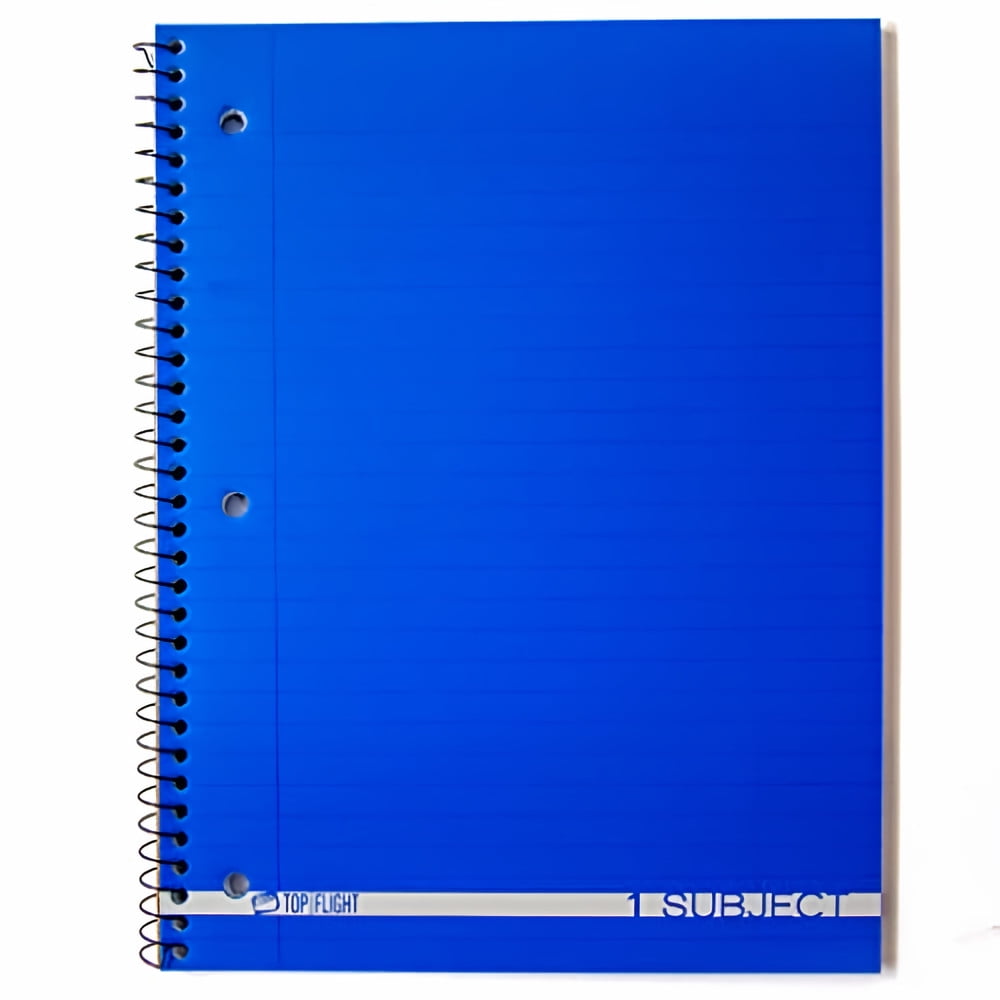 Top Flight Poly Cover 1-Subject Notebook 90-Sheets Wide Rule (Color May ...