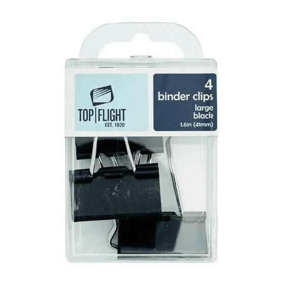 Top Flight Large Binder Clips, 4pcs, Black - Walmart.com