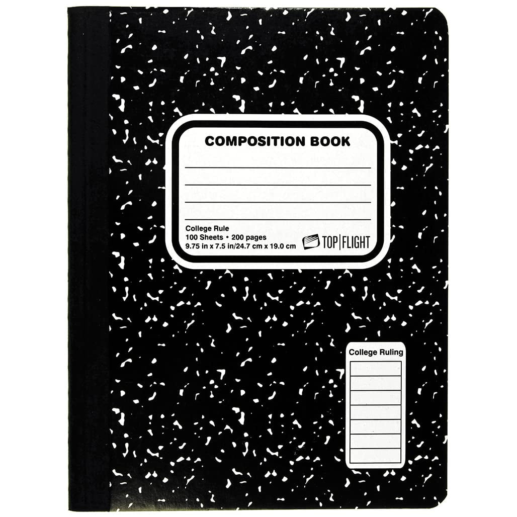 Top Flight Marble Composition Book College Rule 9.75 x 7.5-inches 100 ...