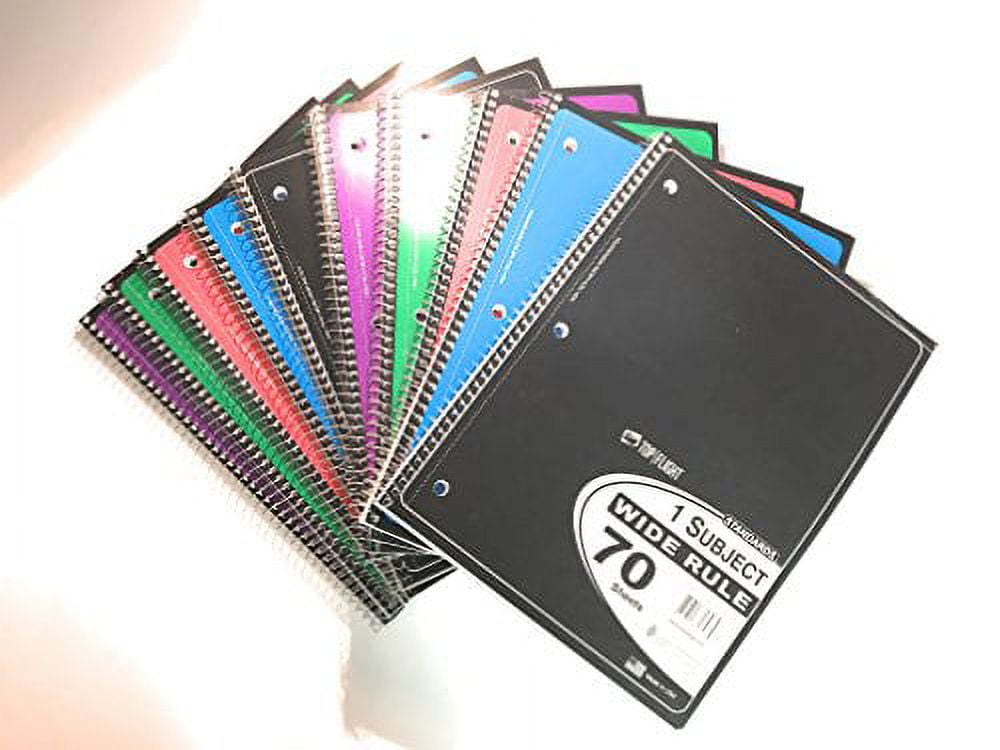 Top Flight Standards Notebook 70 Sheets Wide Rule Color May Vary (Pack ...