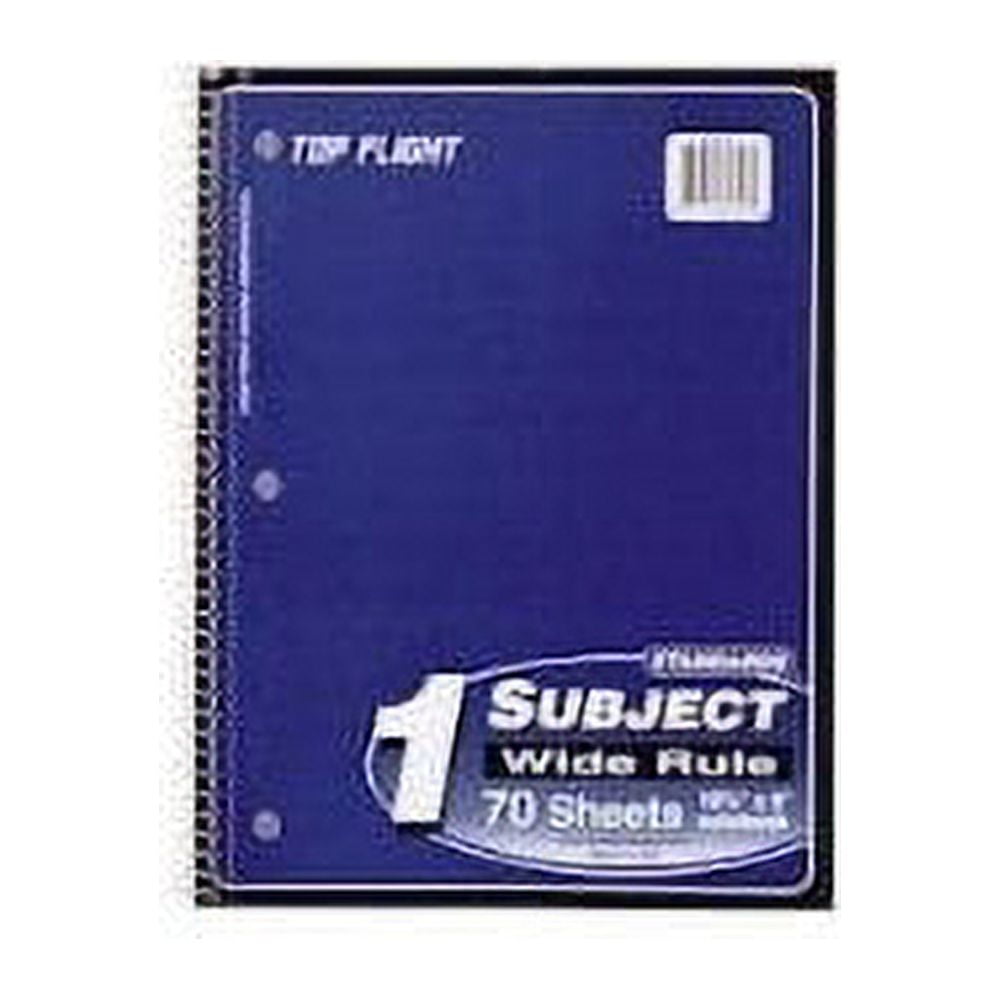 Top Flight Standards Notebook 70 Sheets Wide Rule Color May Vary (Pack ...