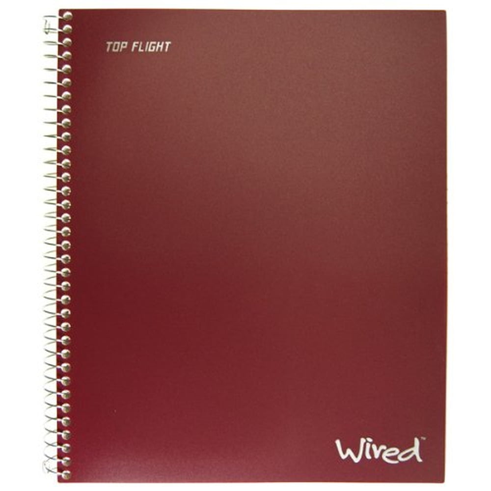 Top Flight Wired 1 Subject Wirebound Notebook with 2 Pockets 100 Sheets ...