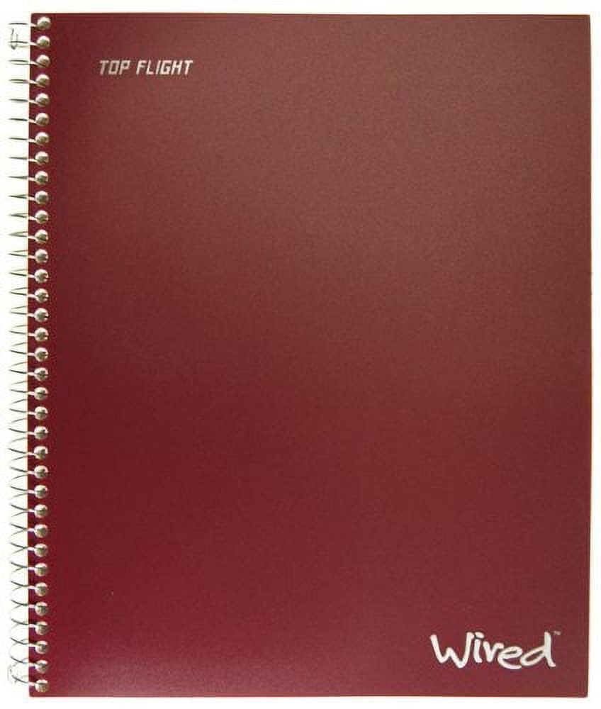 Top Flight Wired 1 Subject Wirebound Notebook with 2 Pockets 100 Sheets ...