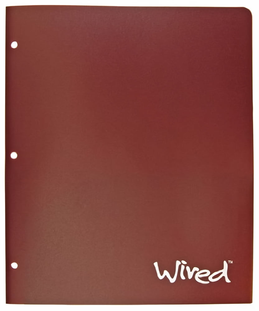 Top Flight Wired 2-Pocket Poly Portfolio Folder 3-Hole Punched Colors ...