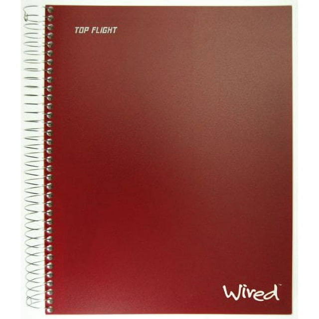 Top Flight Wired 5 Subject Wirebound Notebook College Rule Color May ...