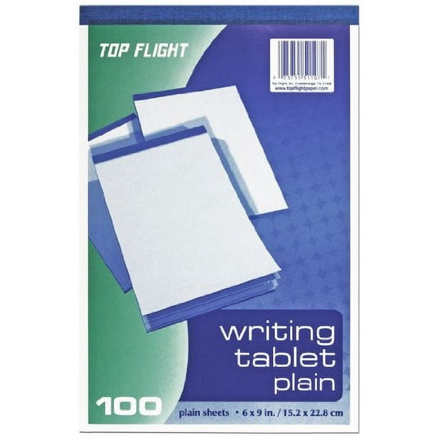 Top Flight Writing Tablet, Unruled, White, 100 Sheets (4701024 ...