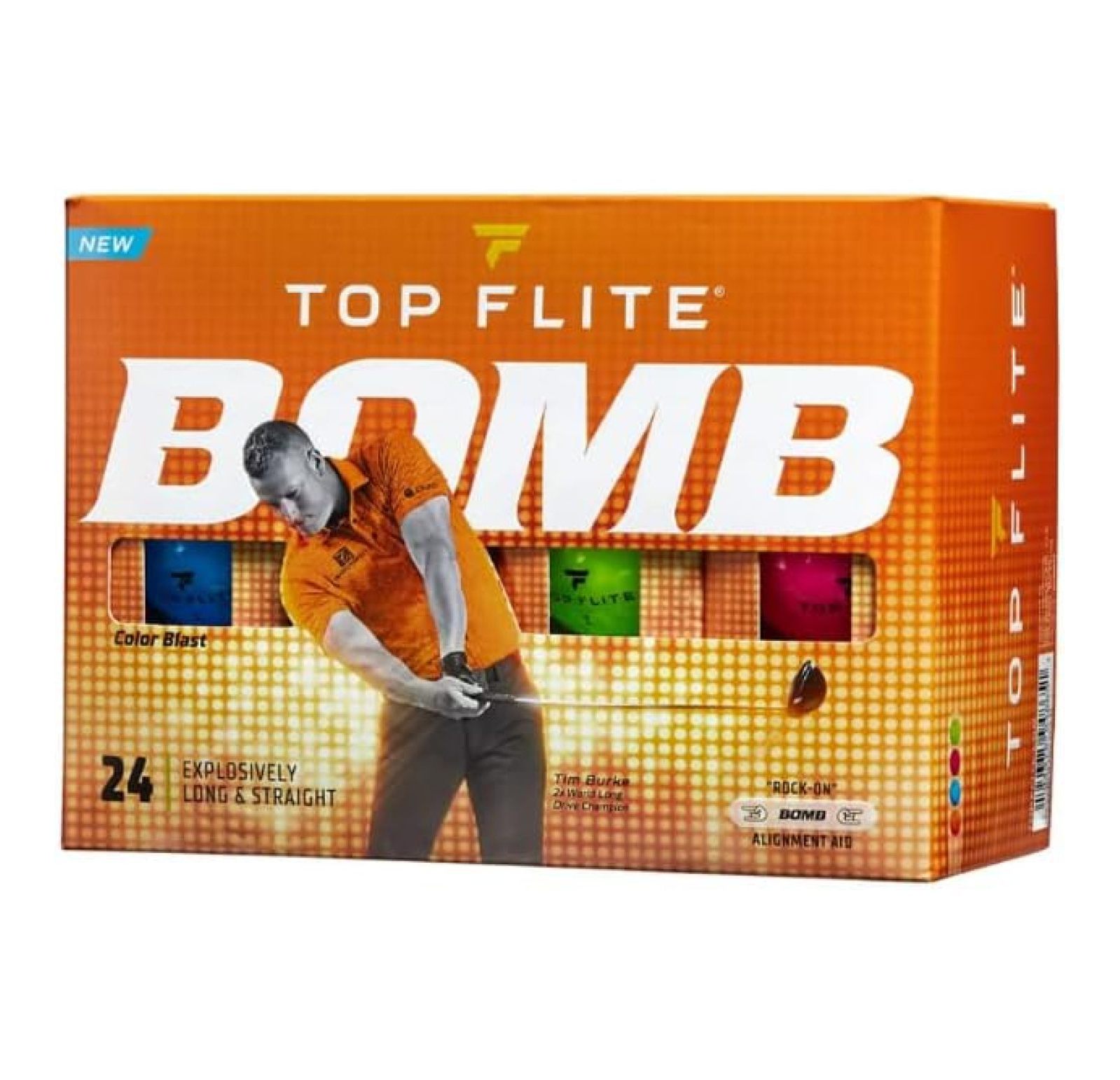 Top-Flite 22 Bomb Color Blast Golf - 24 Pack, Feel - Soft, Firmer ...