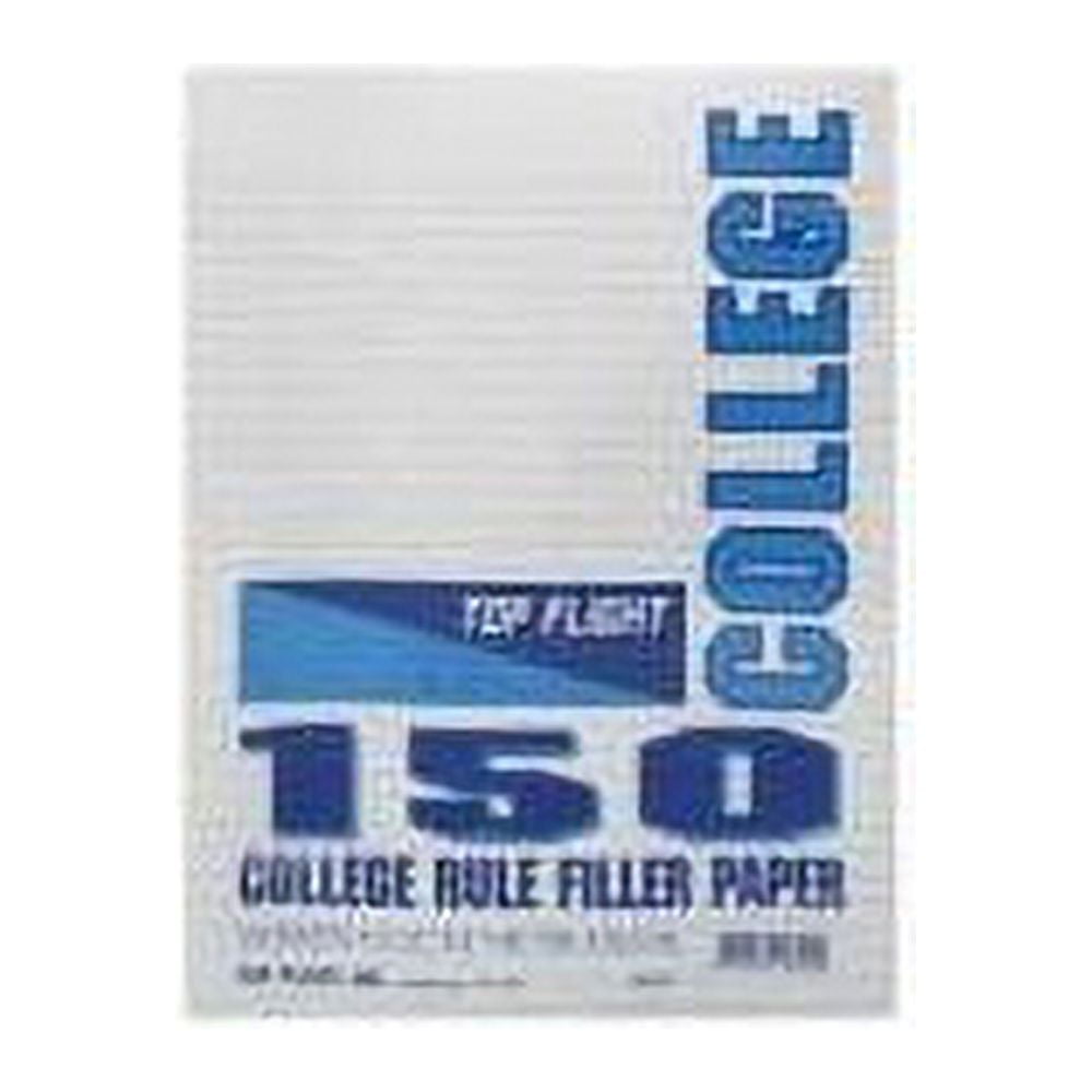 Top Flite College Rule Filler Paper, 10.5" x 8", White, 150 Sheets ...