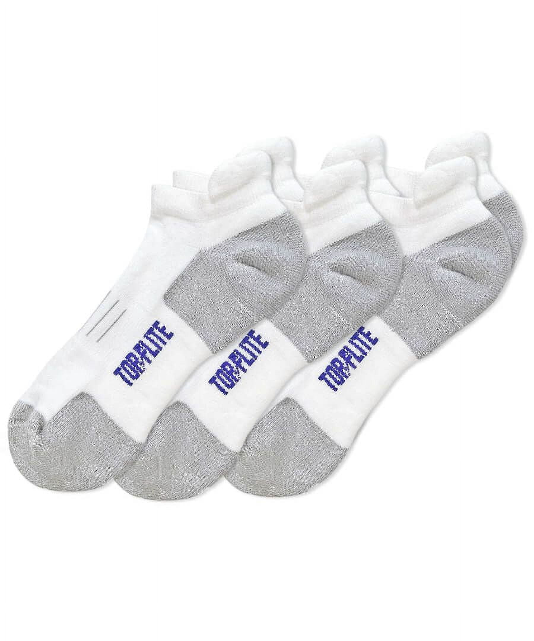 Top Flite Mens Coolmax Seamless Comfort Tab Low Cut Sport Socks 3 Pair ...