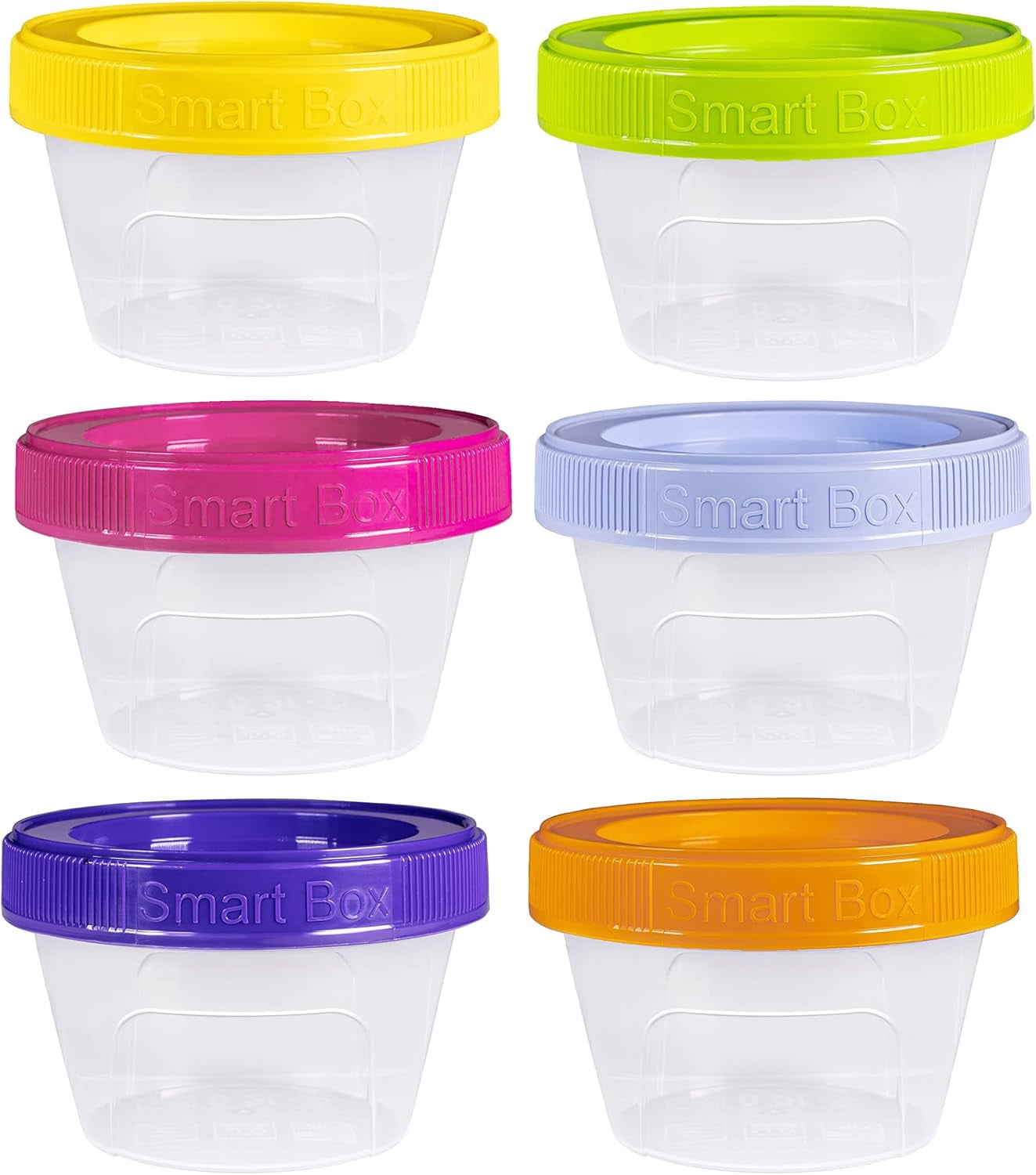Top Food Deli Containers Screw and seal lid 7.25 OZ Set of 6 BPA Free ...