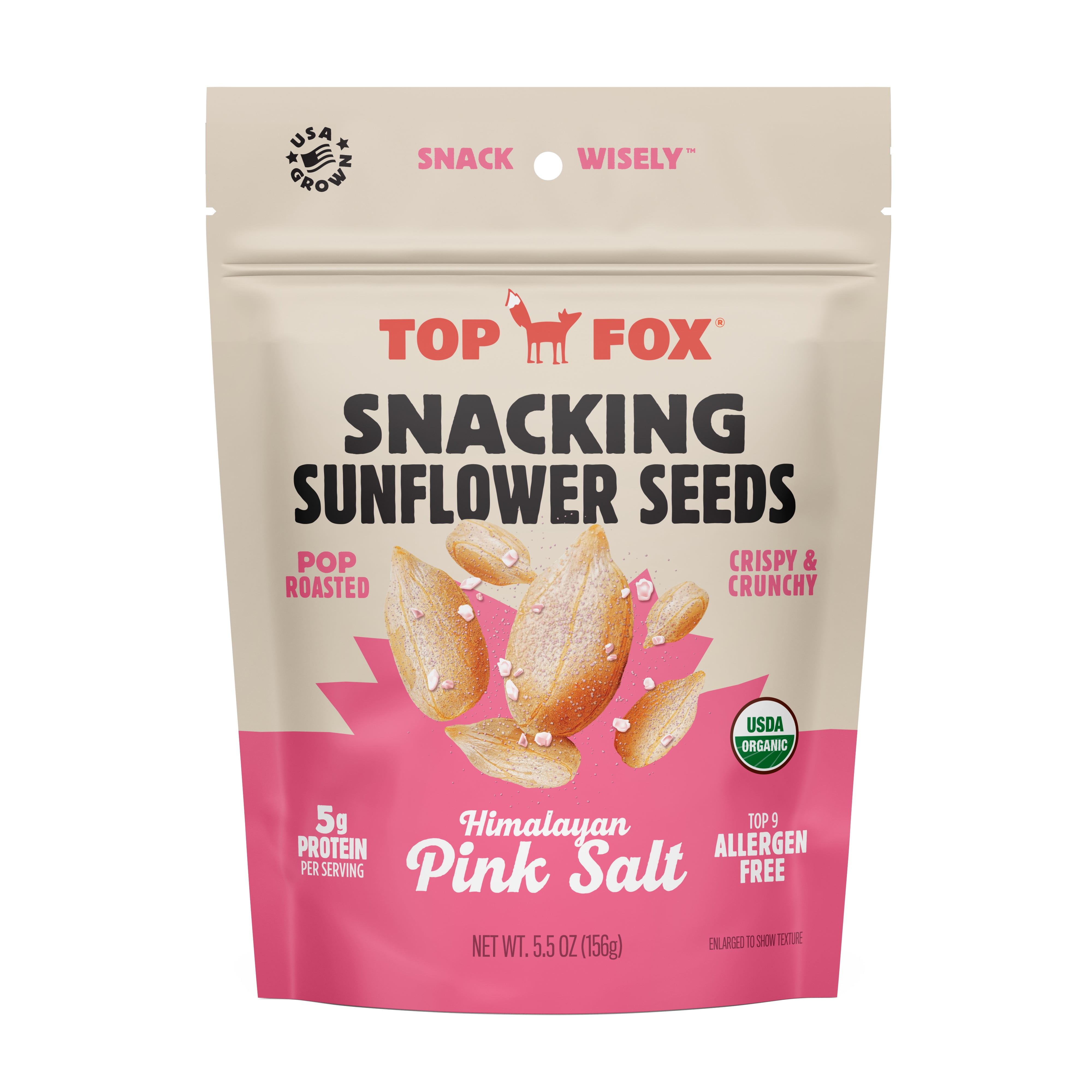 Top Fox Himalayan Pink Salt Snacking Sunflower Seeds 5.5 oz - Walmart.com