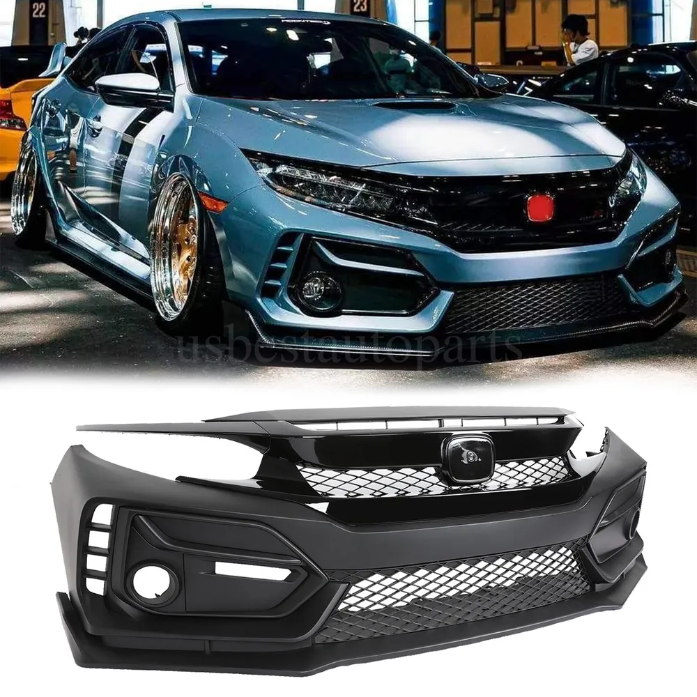 Top Gear Motors Type R Style Front Bumper Cover Kit, Automotive Bumper ...